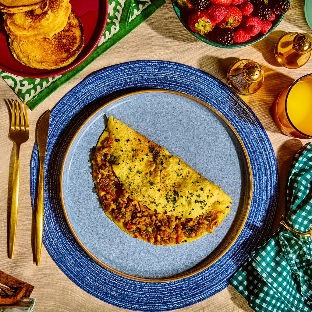 Cajun Cheddar Ground Pork Omelet - Soulful Pork